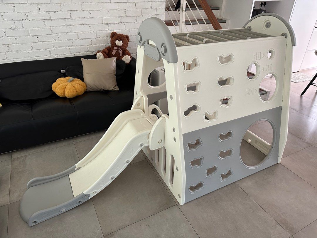 Play slide + swing + mini rock climber, Babies & Kids, Infant Playtime ...