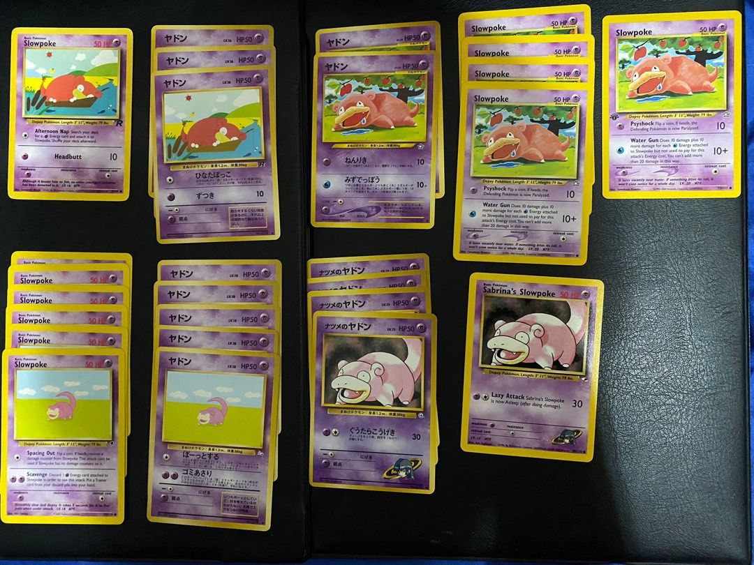 絕版Pokémon Card TCG base set Mew Mewtwo slowpoke slowbro slowking ...