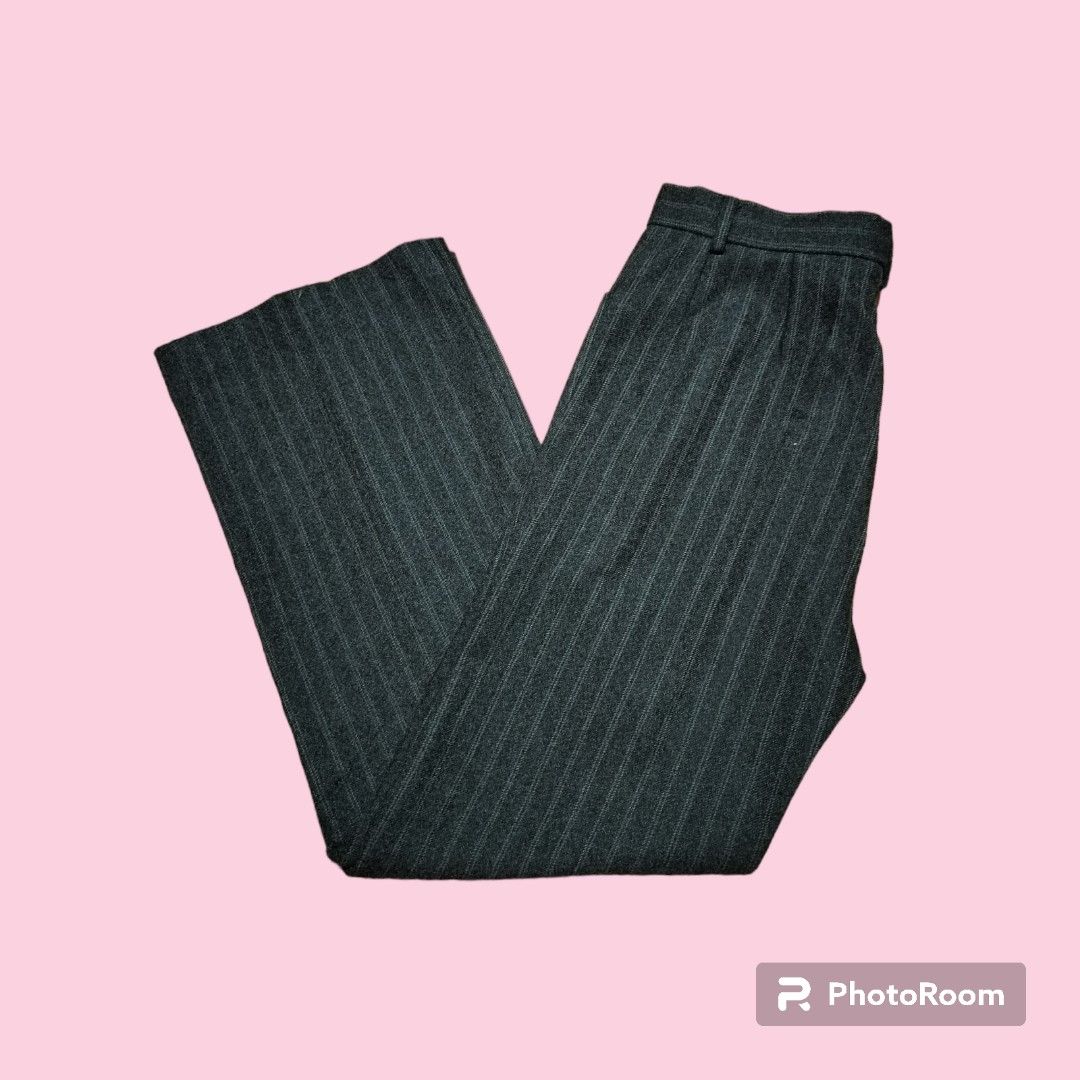 Premium Black Highwaist office formal trouser slacks lines, Women's ...