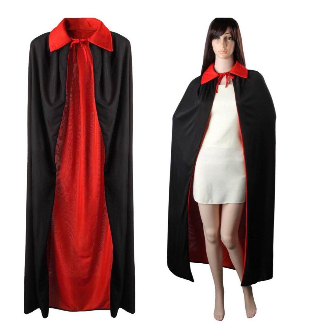 Ready stock Black red vampire Dracula cape Halloween costume/ Vampire ...