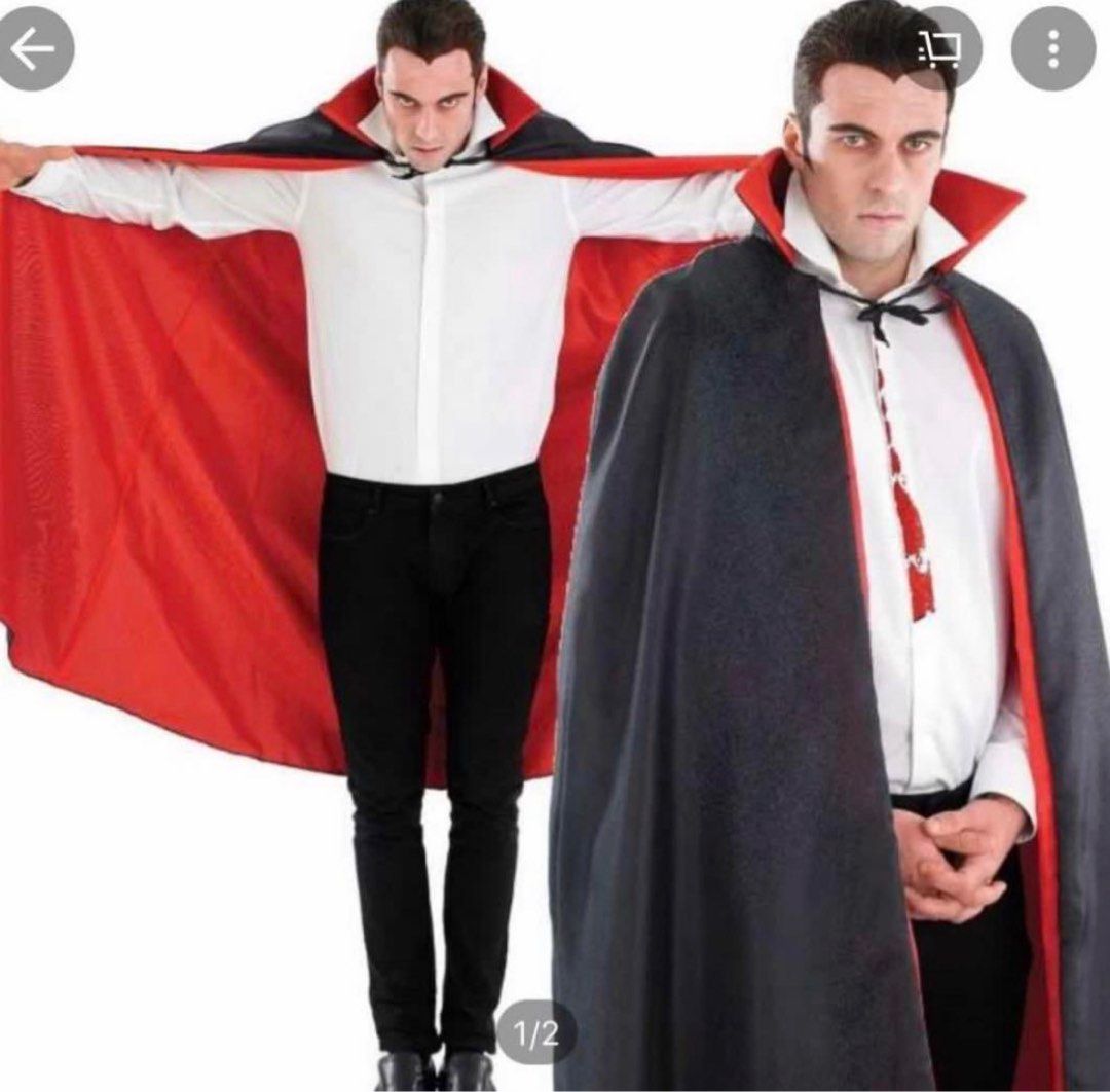 Ready stock Black red vampire Dracula cape Halloween costume/ Vampire ...