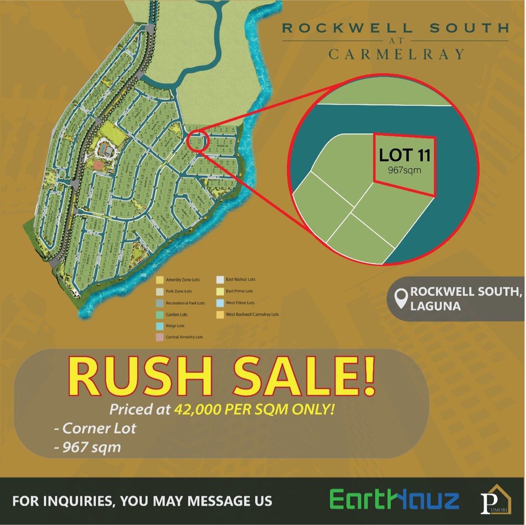 RUSH SALE 967 sqm. Vacant Residential Lot at Carmelray Laguna by ...