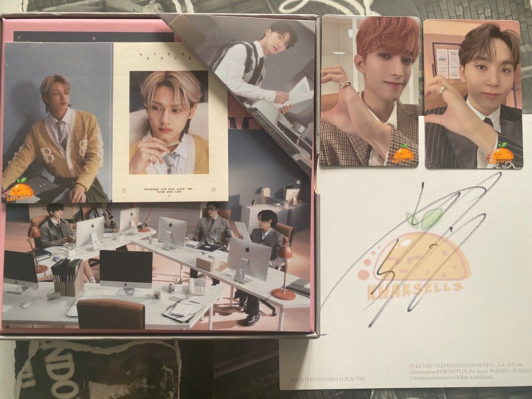 SEVENTEEN SVT FML Faded Mono Life Version ver jun signed album dino junhui seungkwan dk pc ...