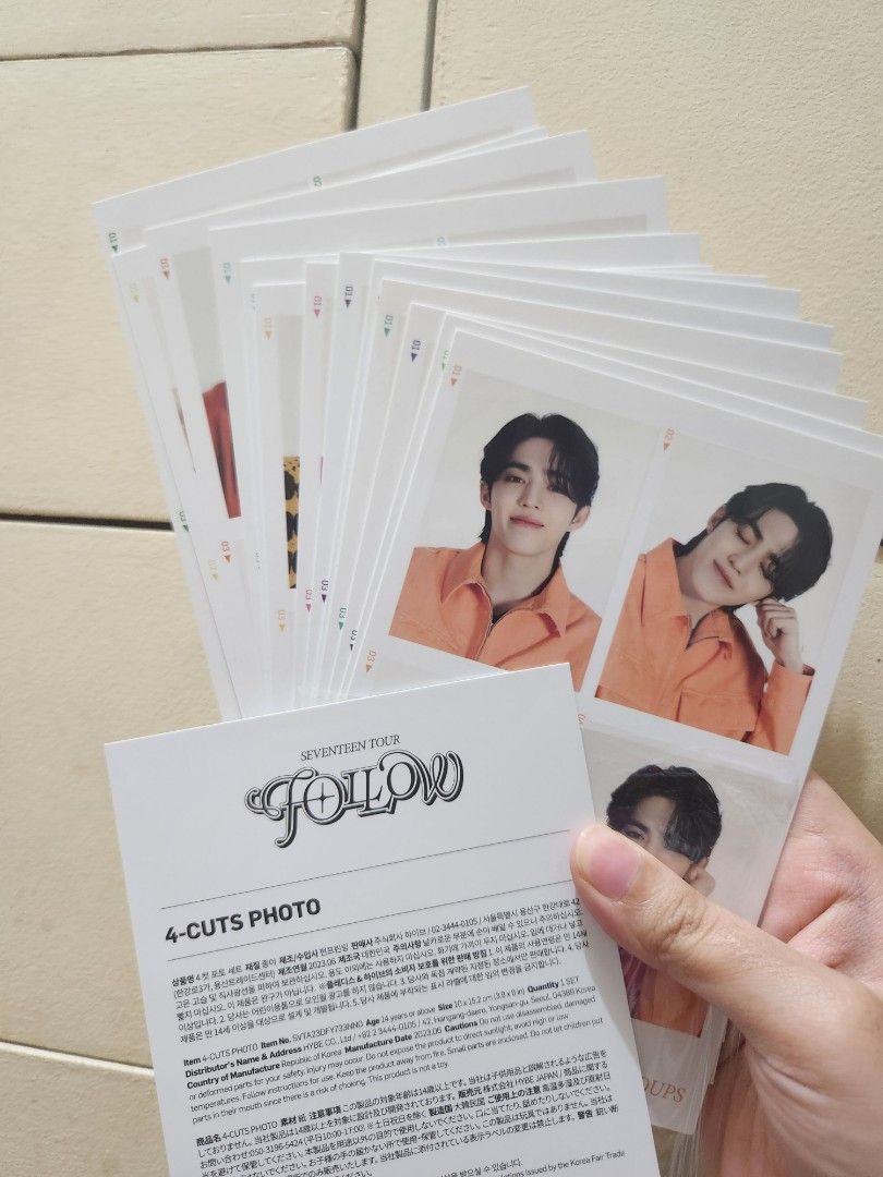 SEVENTEEN SVT Follow 4 Cuts Photo official and onhand, Hobbies & Toys ...