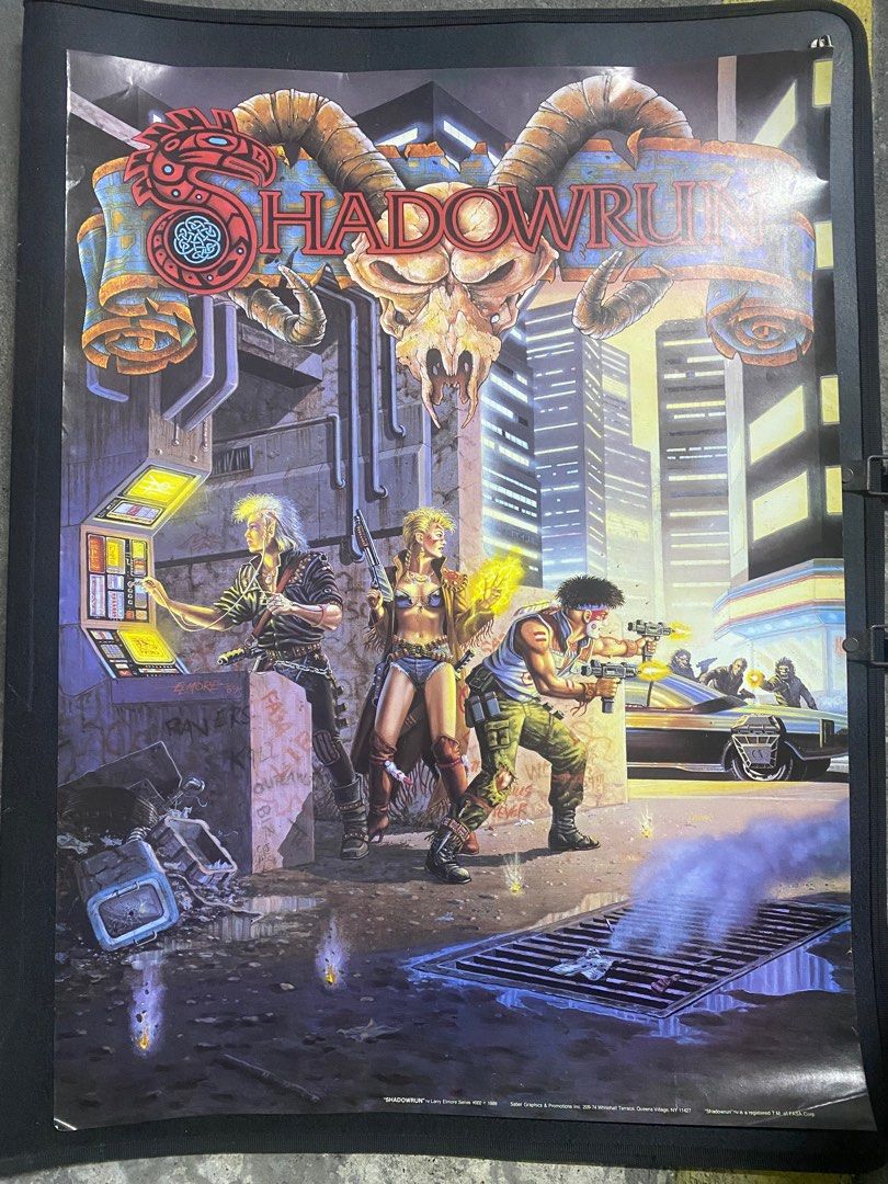 Shadowrun 1990s Poster, Hobbies & Toys, Collectibles & Memorabilia, Stamps & Prints on Carousell