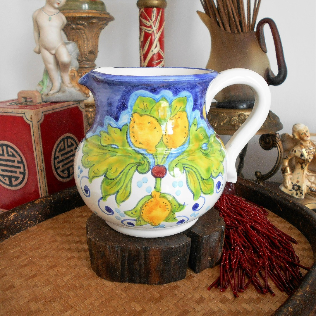 Signed Authentic Artisanal Handmade Milk Fruit Juice Sauce Jug Pen ...