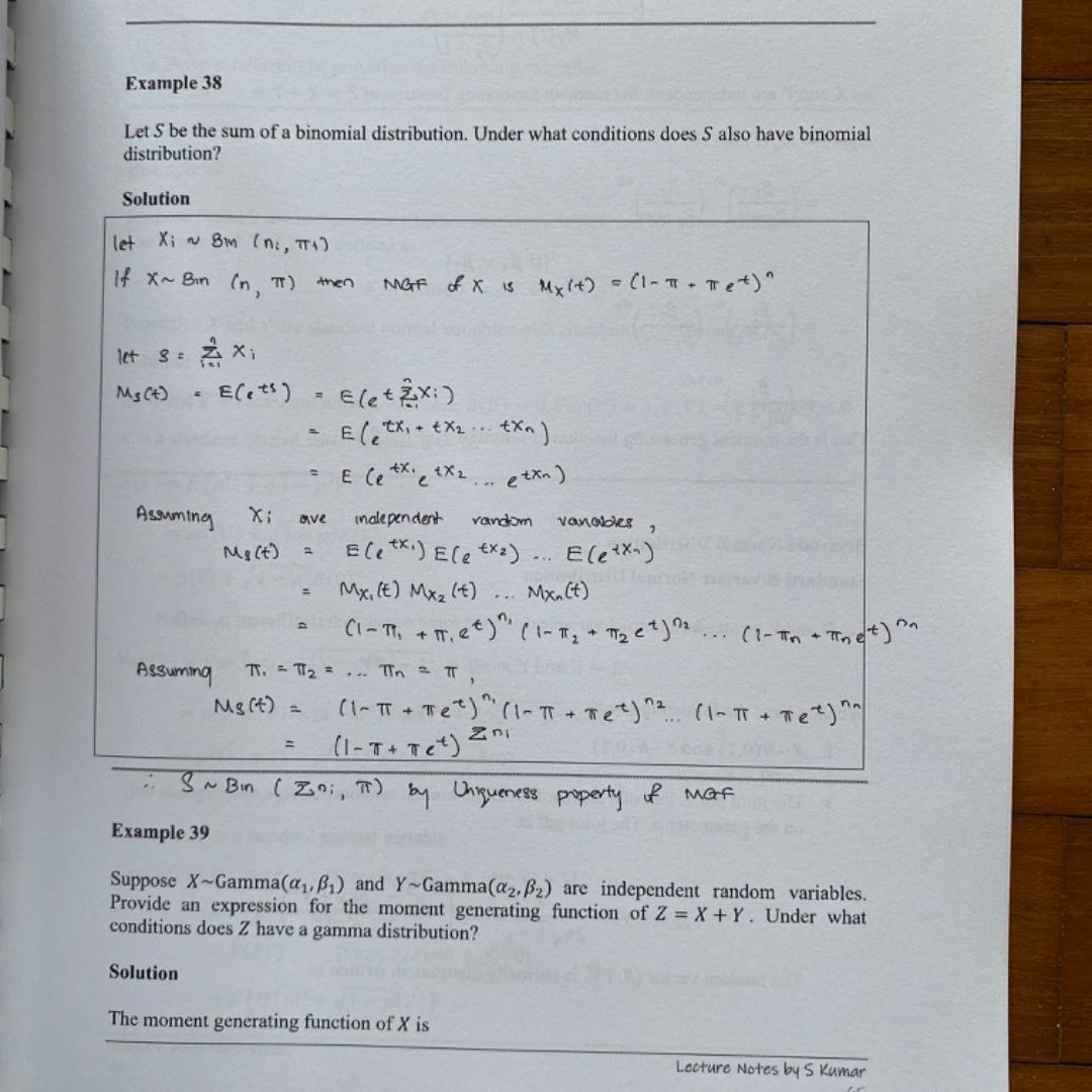 SIM UOL ST2133 ADVANCE STATISTICS DISTRIBUTION THEORY, Everything Else ...