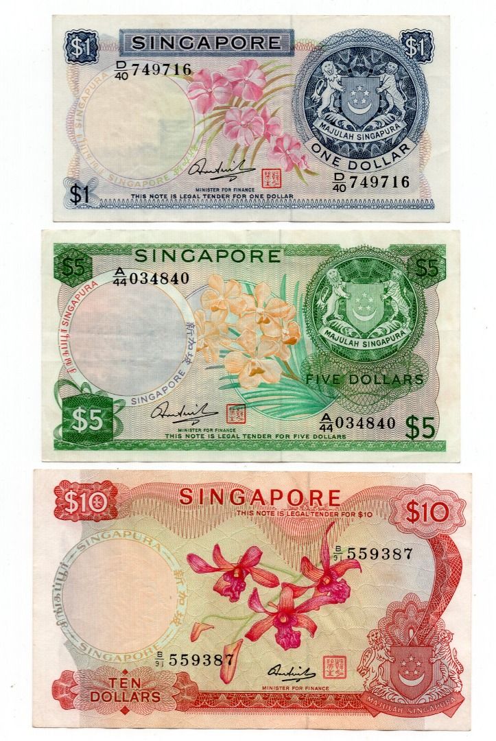 Singapore Orchid Series Banknotes $1 - $1000 Set, Hobbies & Toys ...
