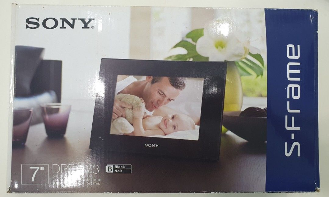 Sony S-Frame DPF-A73 black noir digital photo frame, Photography ...
