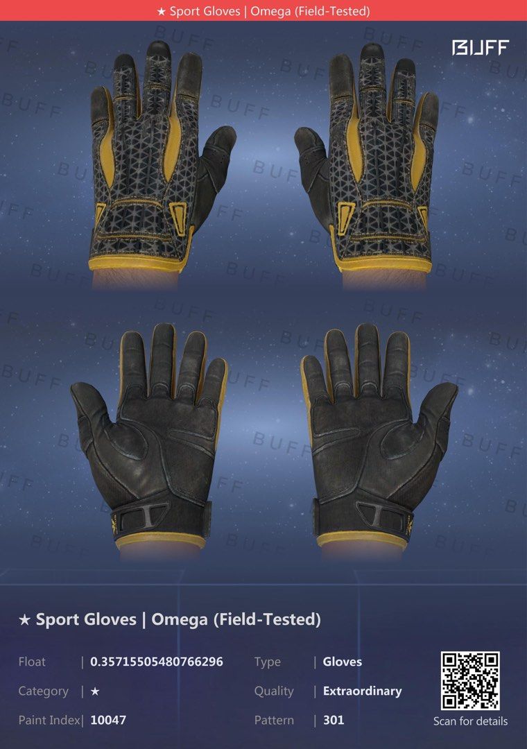 Sport Gloves Omega FT CSGO CS2, Video Gaming, Gaming Accessories, In ...
