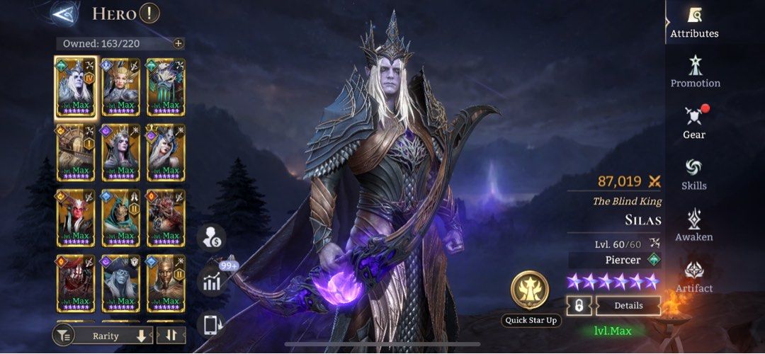 Stacked Watcher of Realms Account (Morrigan + 27x legendares, Overlord ...