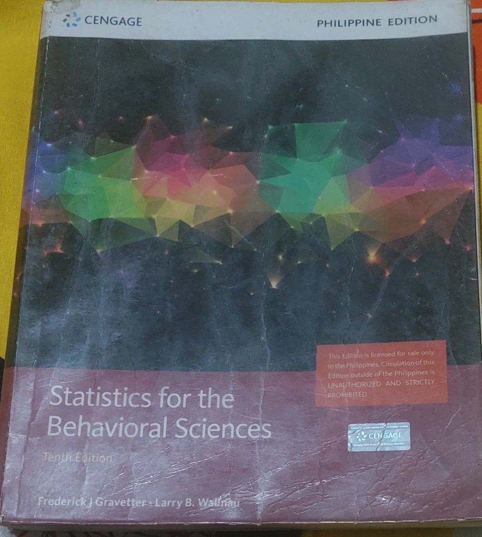 Statistics for the Behavioral Sciences (10th ed) by Frederick J ... Statistics for the Behavioral Sciences (10th ed) by Frederick J ...