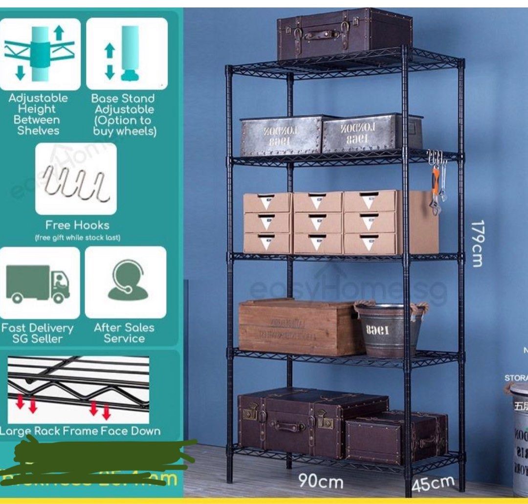 Storage rack, bottom less, stainless steel, sturdy, Furniture & Home ...