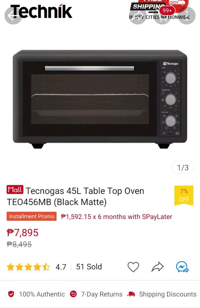 Technogas Table Top Oven, TV & Home Appliances, Kitchen Appliances ...