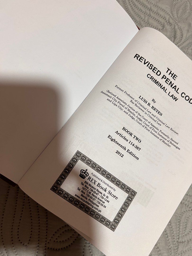 The Revised Penal Code Criminal Law Book Two 2012 Edition, Hobbies ...