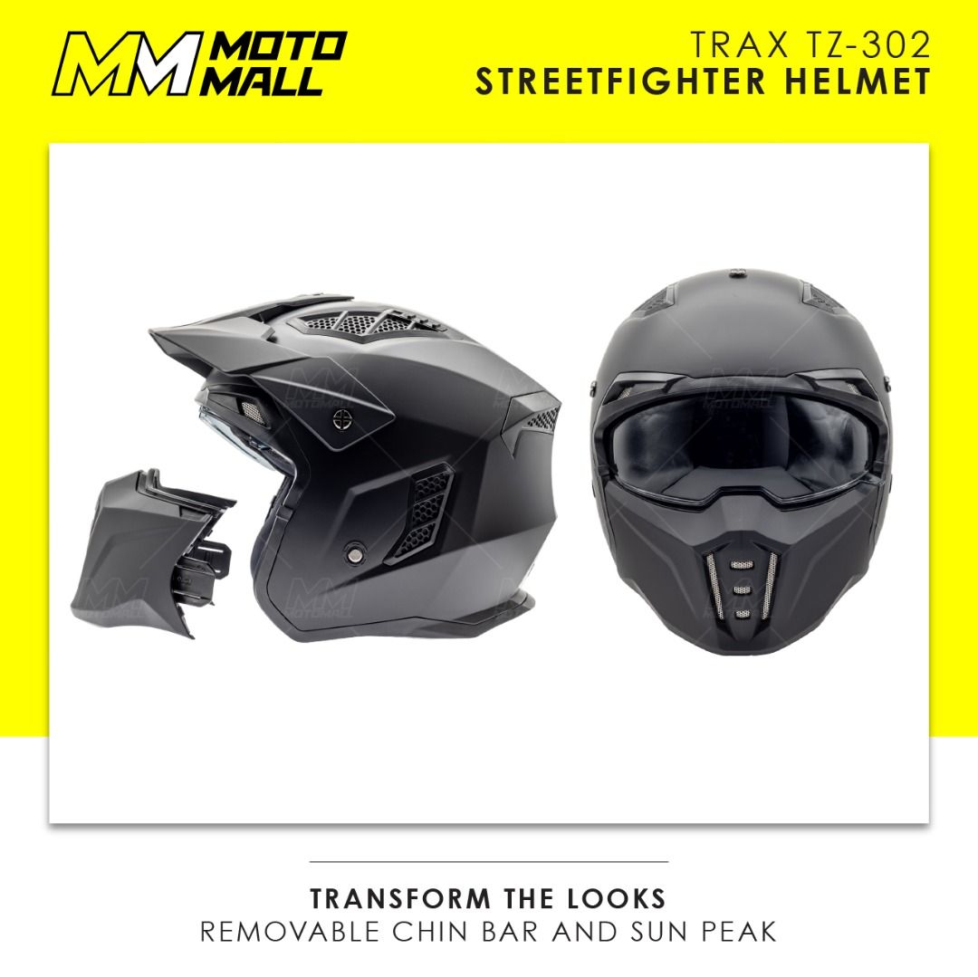 Trax TZ-302 Streetfighter Modular Helmet (PSB Approved), Motorcycles ...