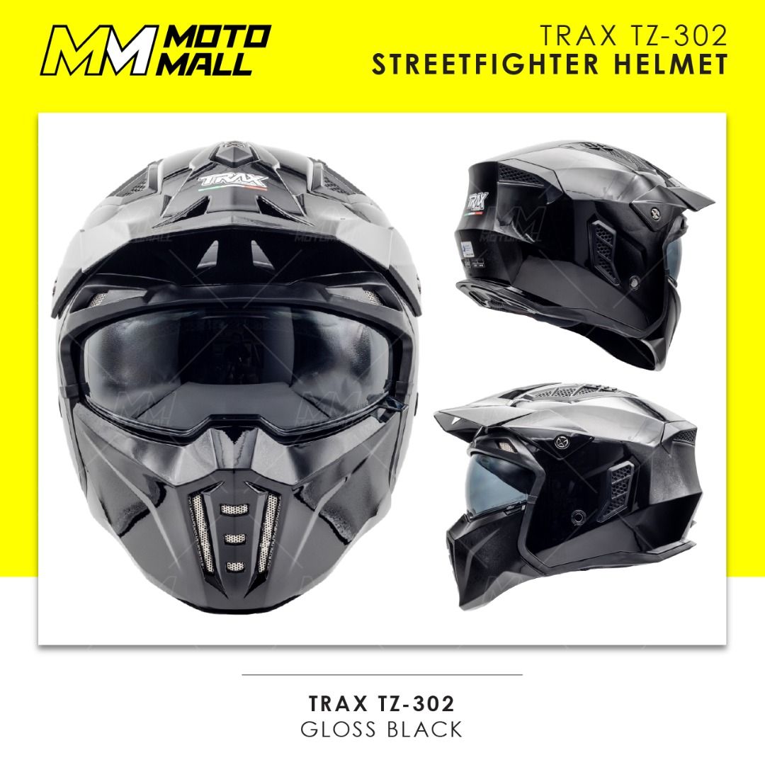 Trax TZ-302 Streetfighter Modular Helmet (PSB Approved), Motorcycles ...