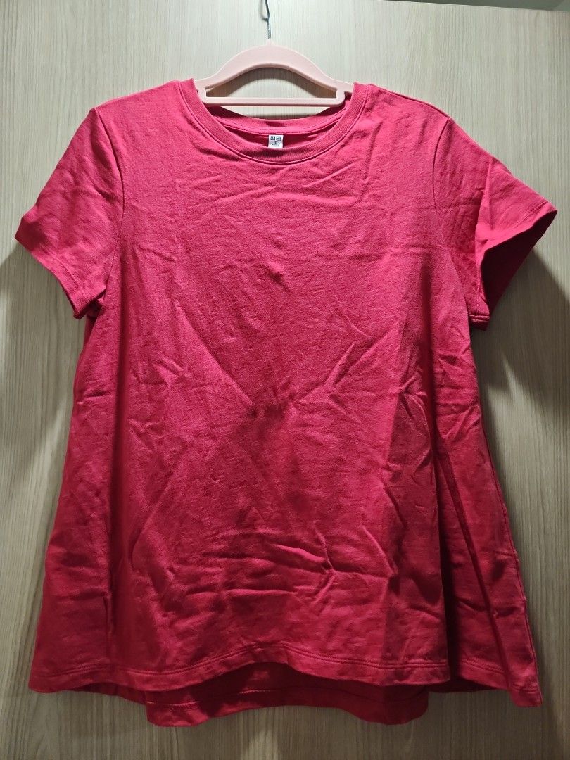 Uniqlo Red Top, Women's Fashion, Tops, Blouses on Carousell