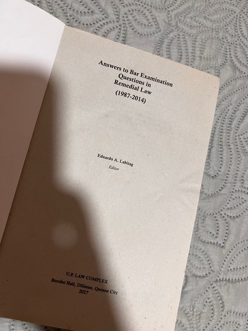 UP Law Complex Answers to Bar Examination Questions in Remedial Law ...