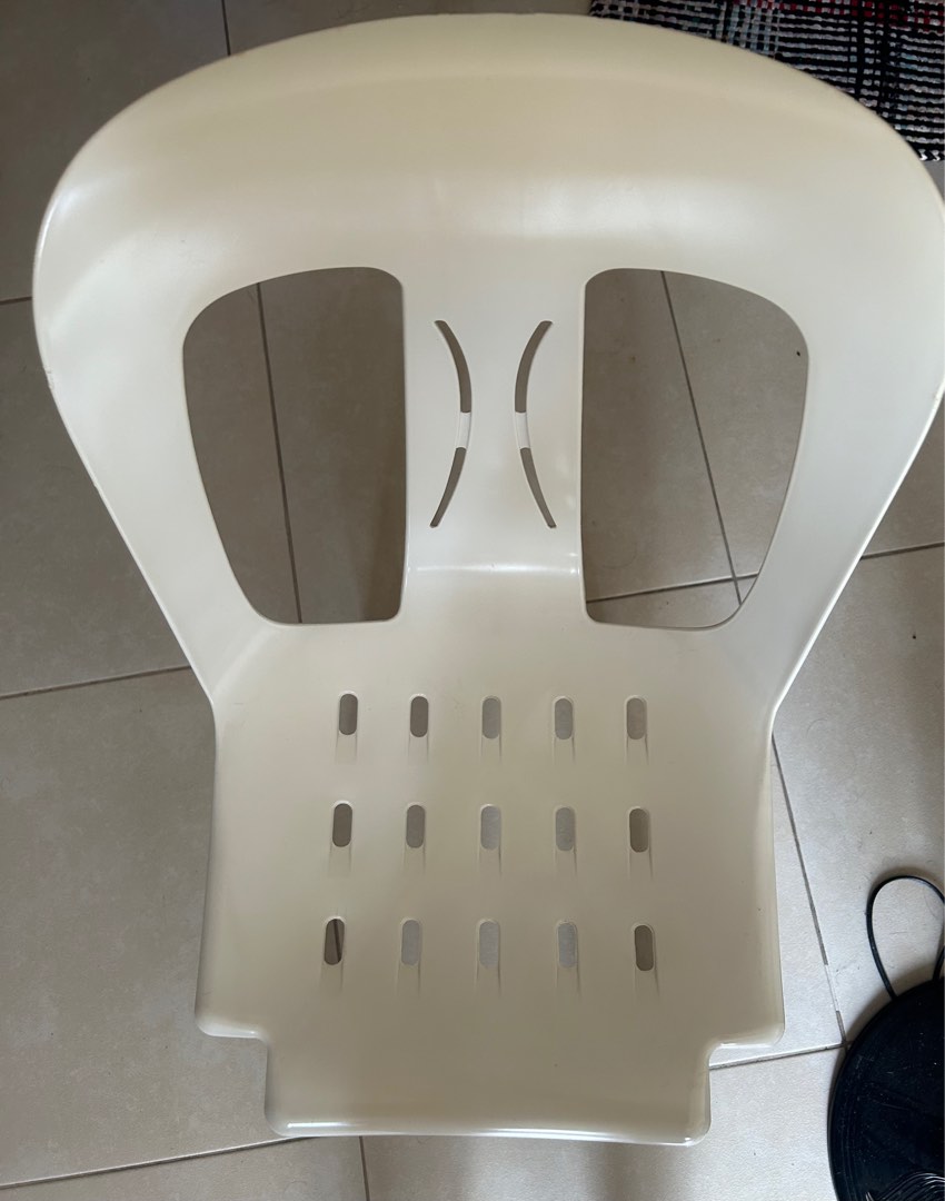 1 Uratex Plastic White Chair Monoblock, Furniture & Home Living ...