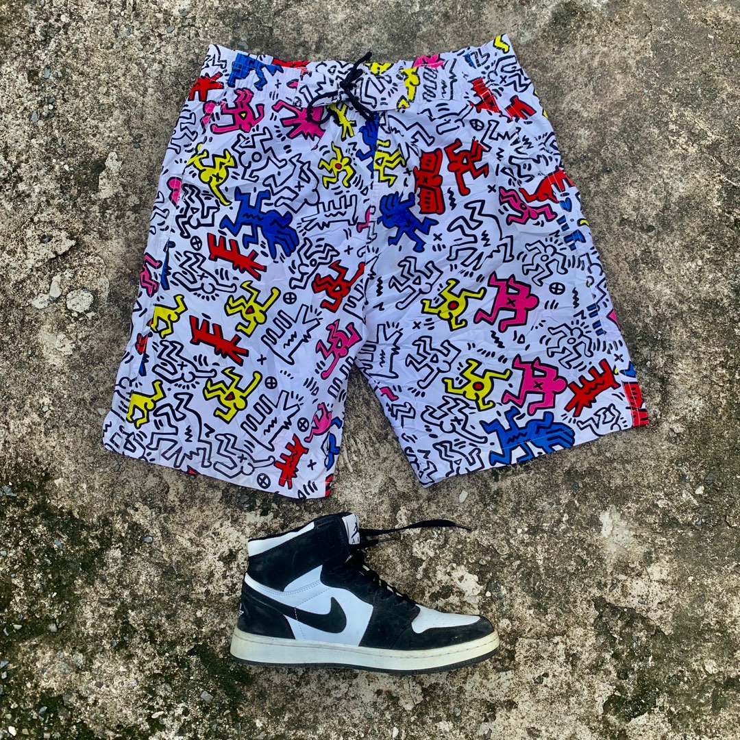 Vintage Keith Haring, Men's Fashion, Bottoms, Shorts on Carousell