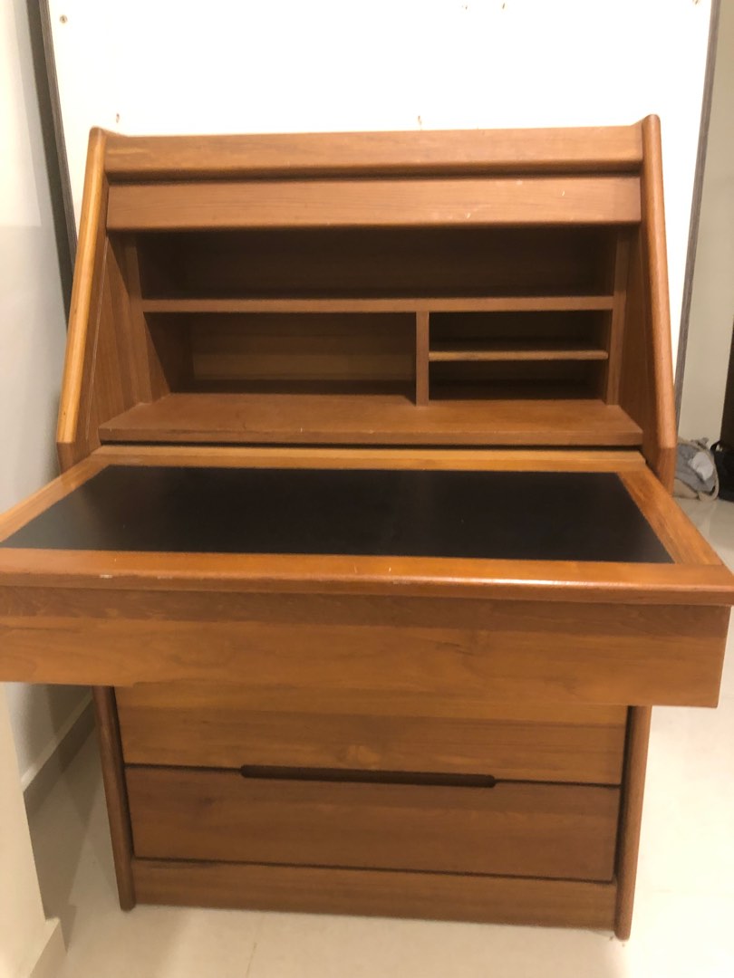 Wooden Scanteak bureau study table with drawers, Furniture & Home ...