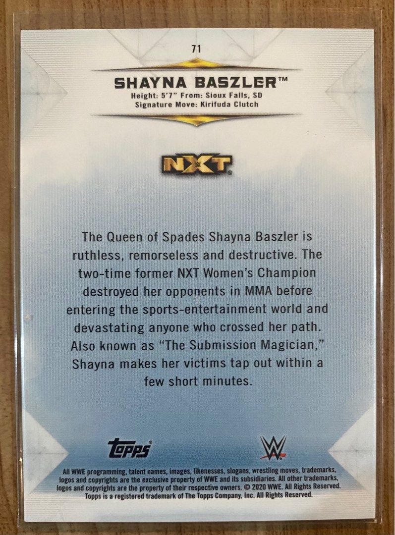 WWE Card of Shayna Baszler - 2020 Topps Undisputed Base Thick Card ...