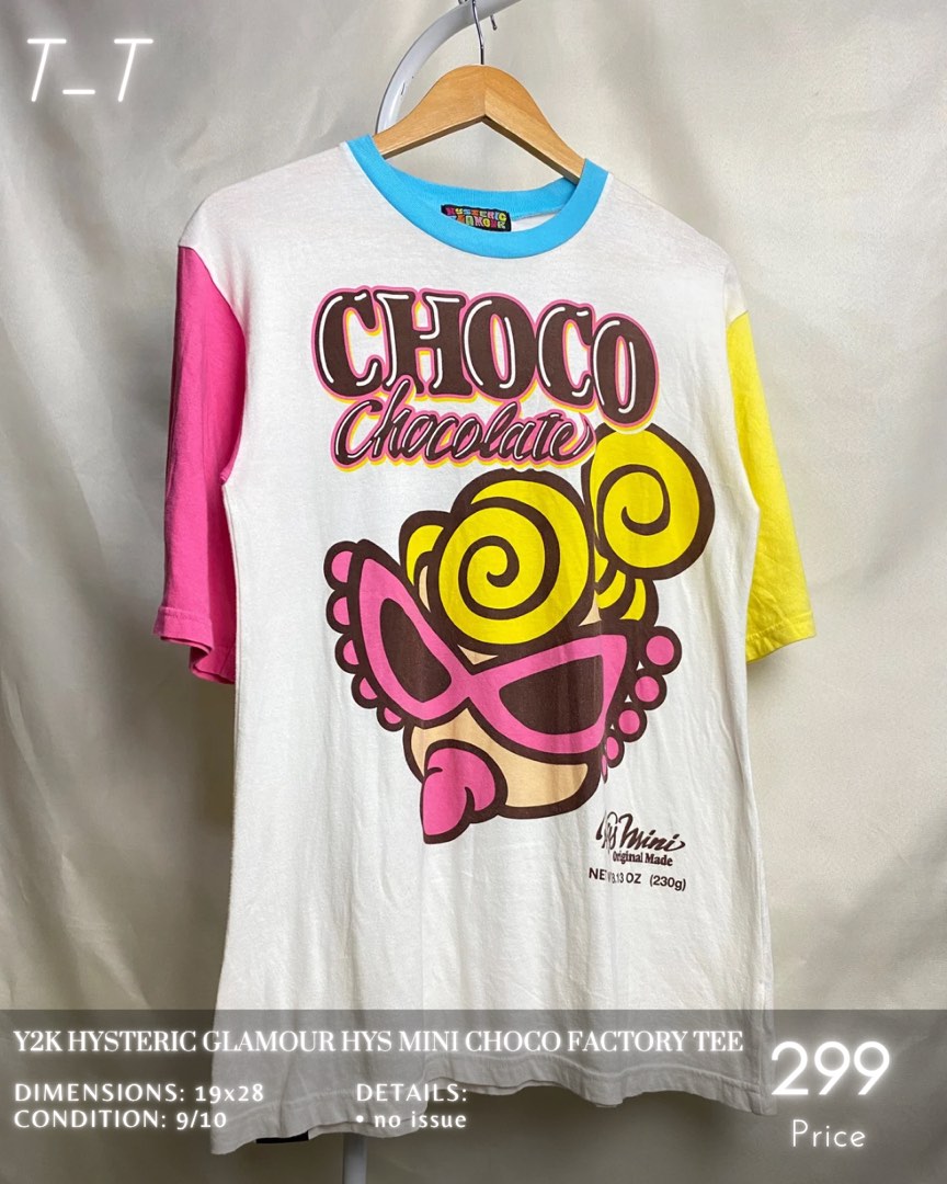 Y2k Hysteric Glamour Hys Mini Choco tee, Women's Fashion, Tops, Shirts on Carousell