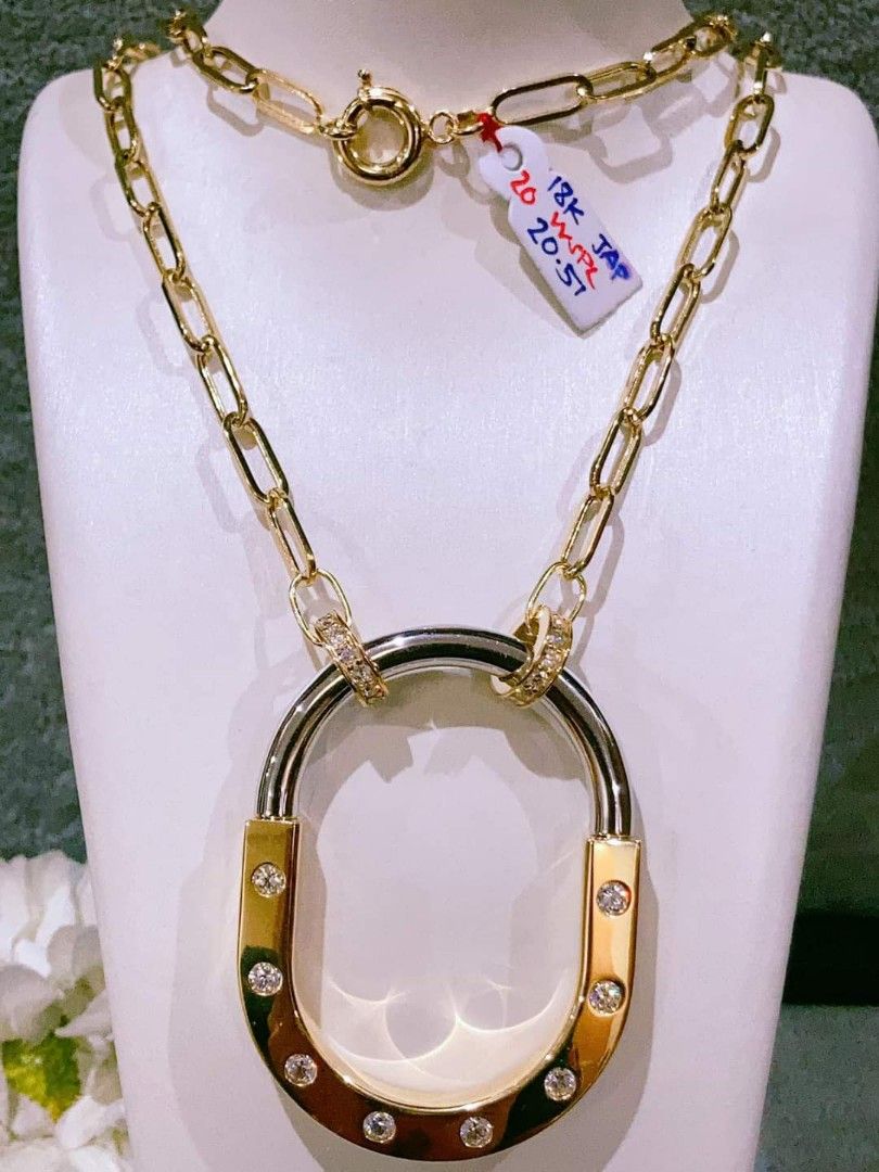 18K Japan Gold lock necklace, Women's Fashion, Jewelry & Organizers ...