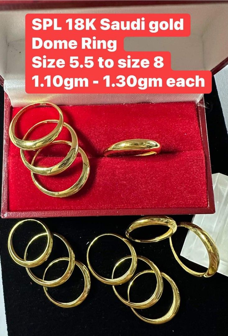 18K Saudi Gold dome ring, Women's Fashion, Jewelry & Organizers, Rings ...