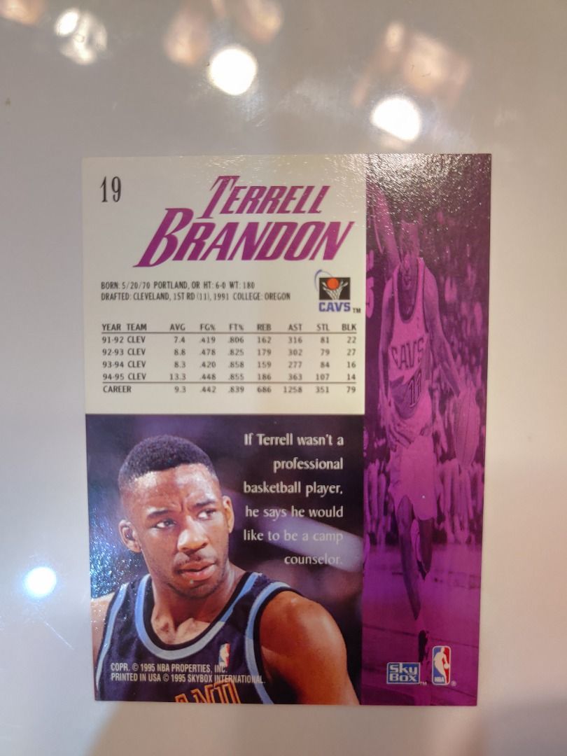 1995 SkyBox Terrell Brandon, Hobbies & Toys, Memorabilia & Collectibles ...