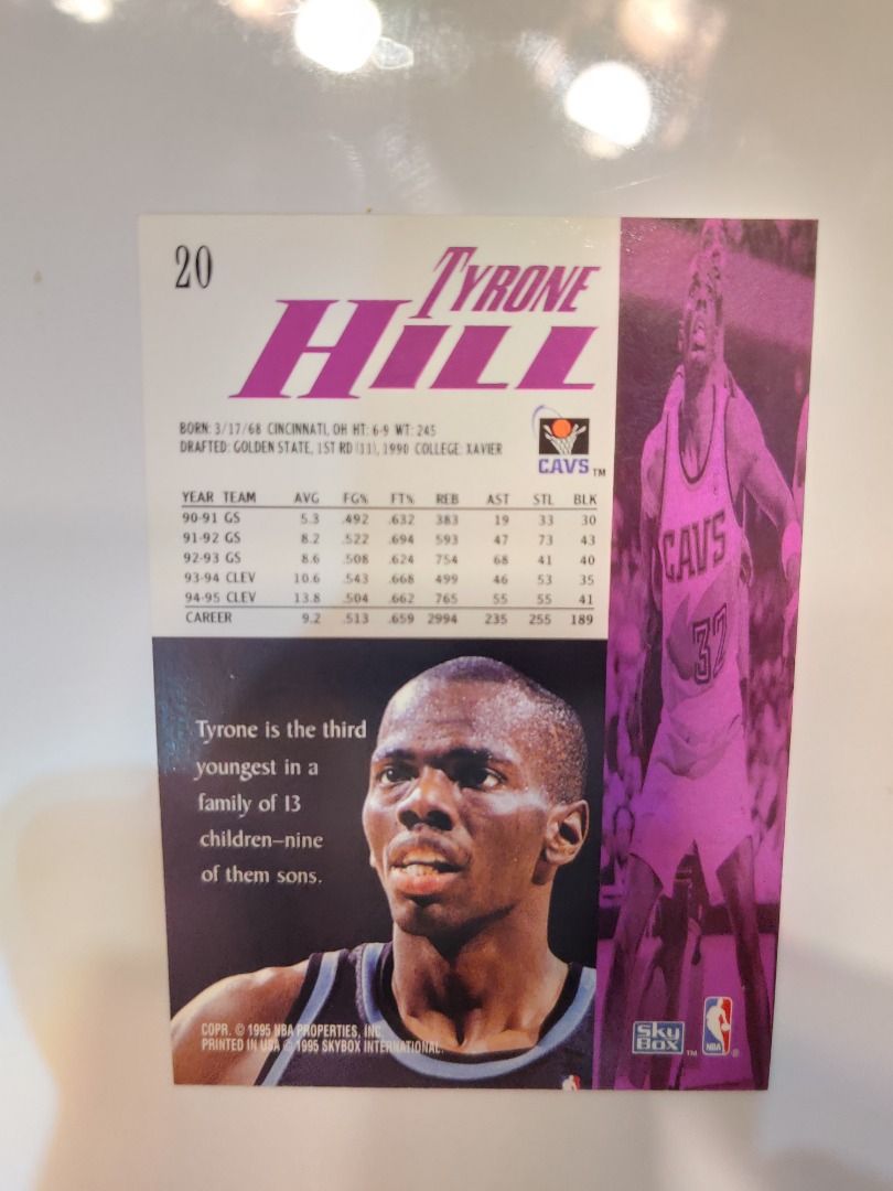 1995 SkyBox Tyrone Hill, Hobbies & Toys, Memorabilia & Collectibles ...