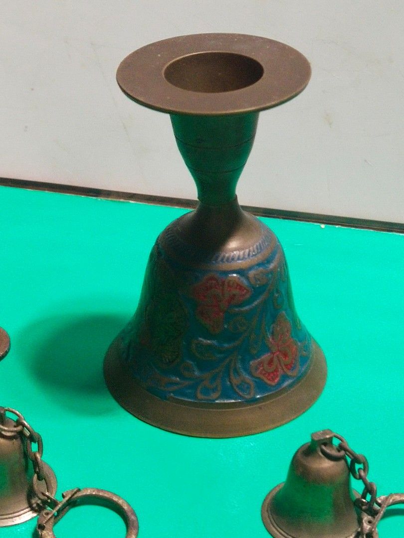 8 assorted VINTAGE Brass Bells/India-Egypt/Exclusive set!, Hobbies ...