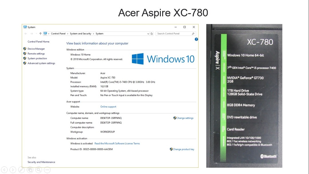 Acer Aspire XC-780 Desktop PC, Computers & Tech, Desktops on Carousell