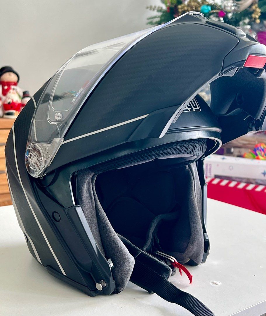 AGV Full Face Carbon Fiber Modular Helmet, Motorcycles, Motorcycle ...