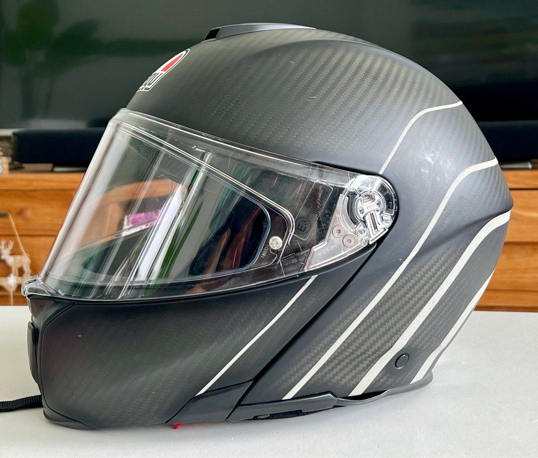 AGV Full Face Carbon Fiber Modular Helmet, Motorcycles, Motorcycle ...