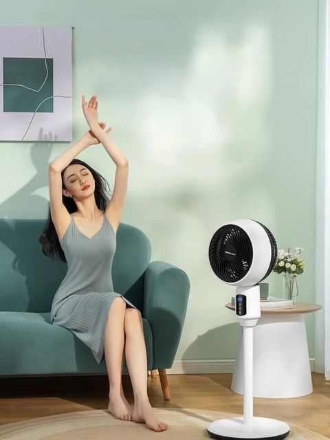 Air Circulator Electric Fan Home Stand Fan Noiseless Standing Vertical ...