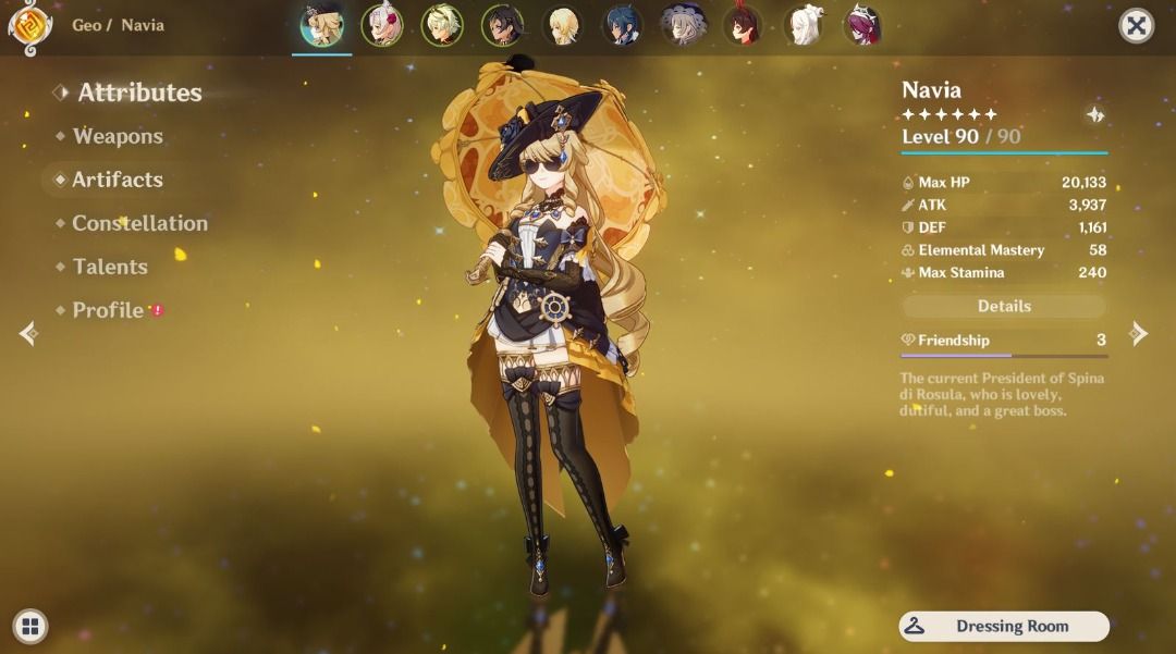 (Genshin Impact) Asia - Navia C6 Lv90 with almost 100% completion map ...