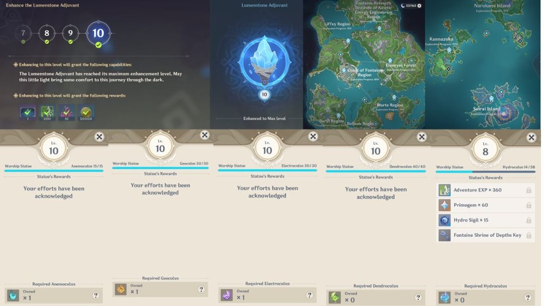 (Genshin Impact) Asia - Navia C6 Lv90 with almost 100% completion map ...