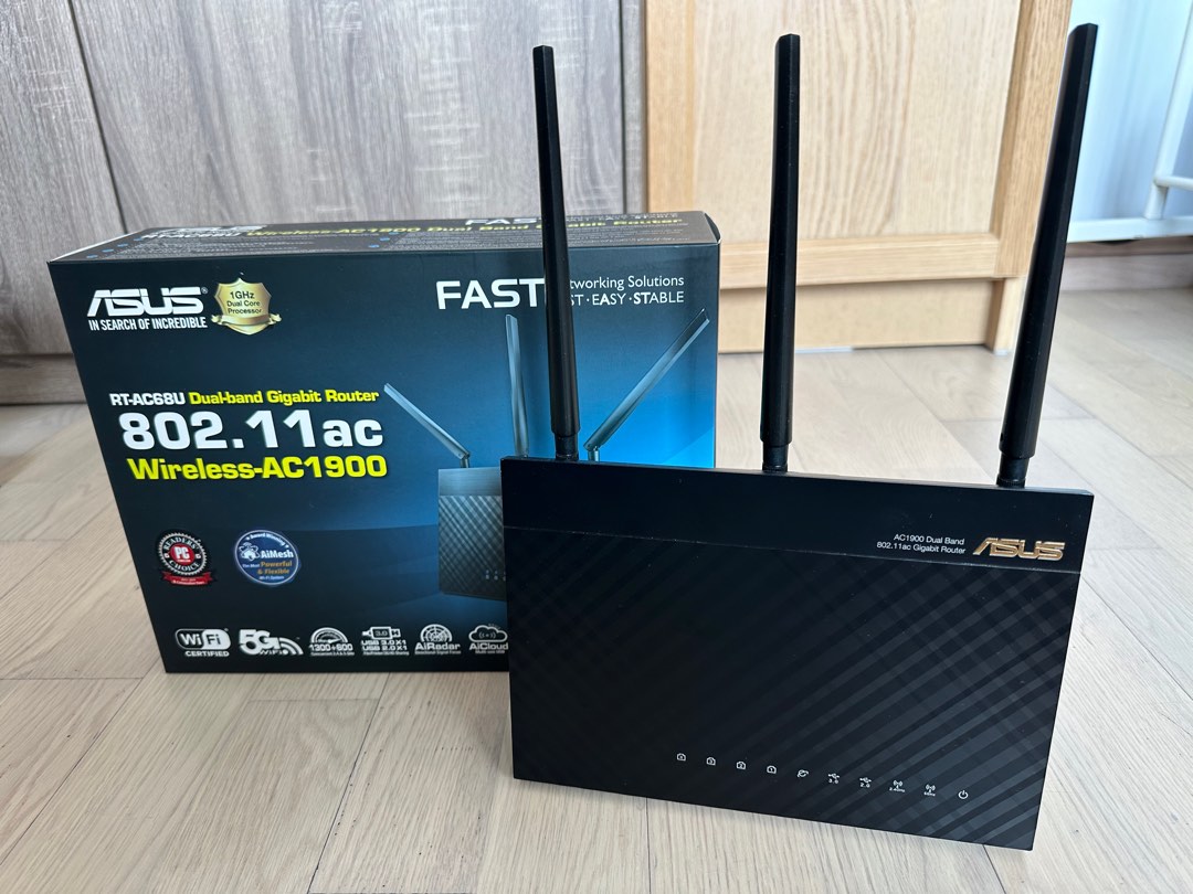 ASUS AC1900 RT-AC68U 雙頻電競無線路由器 Dual band gigabit router 90% new full ...