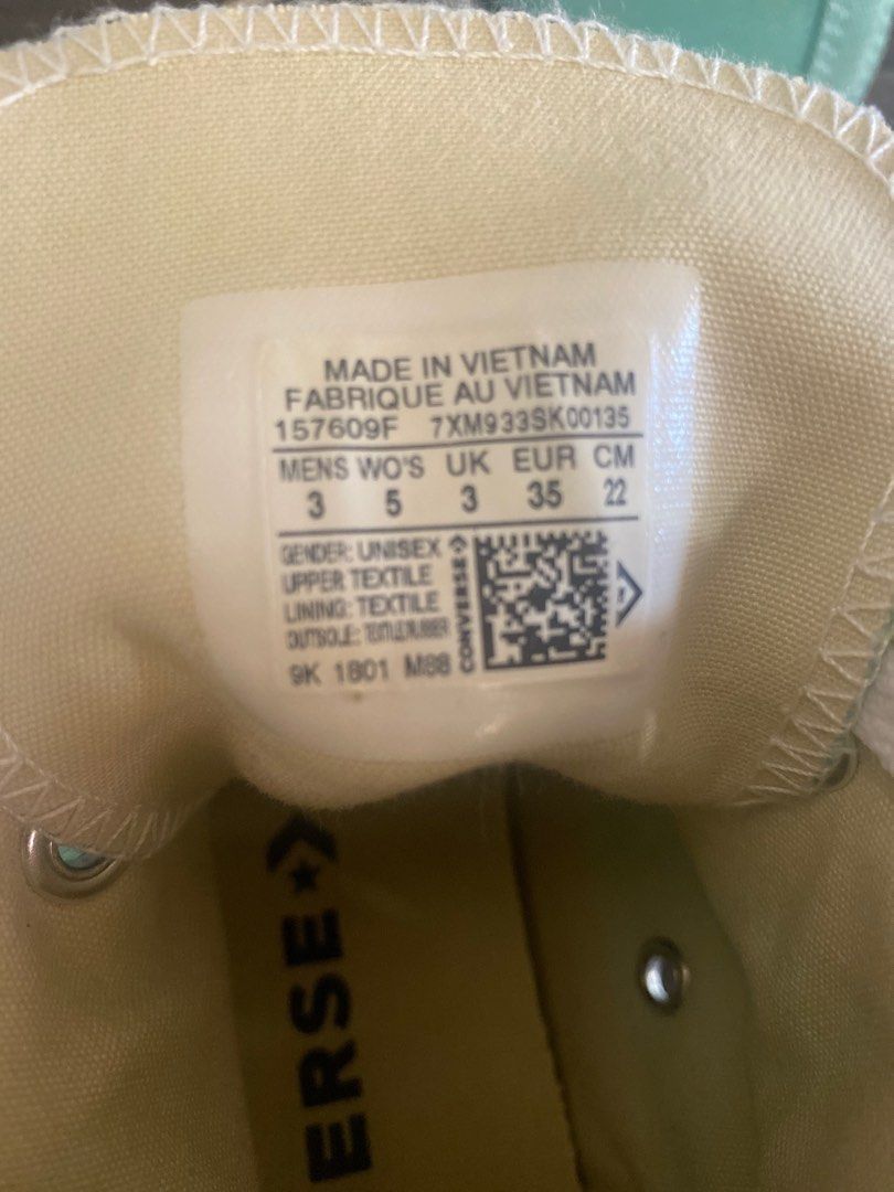 Authentic CONVERSE CHUCK TAYLOR Matcha Green High Cut Sneakers, Luxury ...