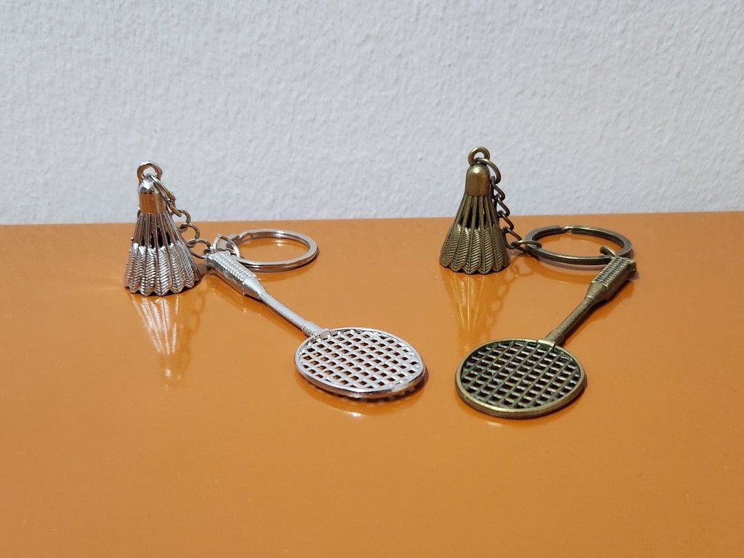 Badminton Shuttlecock Racket Metal Keychain, Hobbies & Toys, Toys ...