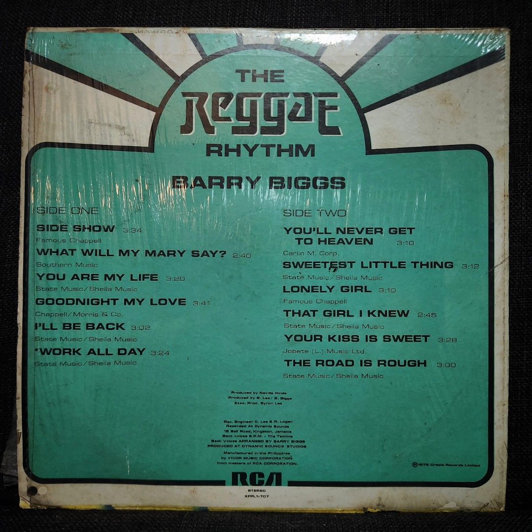 Barry Biggs - The Reggae Rhythm LP, Hobbies & Toys, Music & Media ...