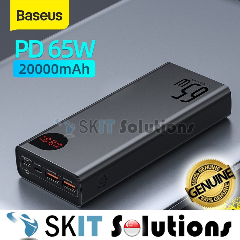 Baseus 65W 20000mAh Quick Charge Power Bank Adaman Digital Display PD3 ...