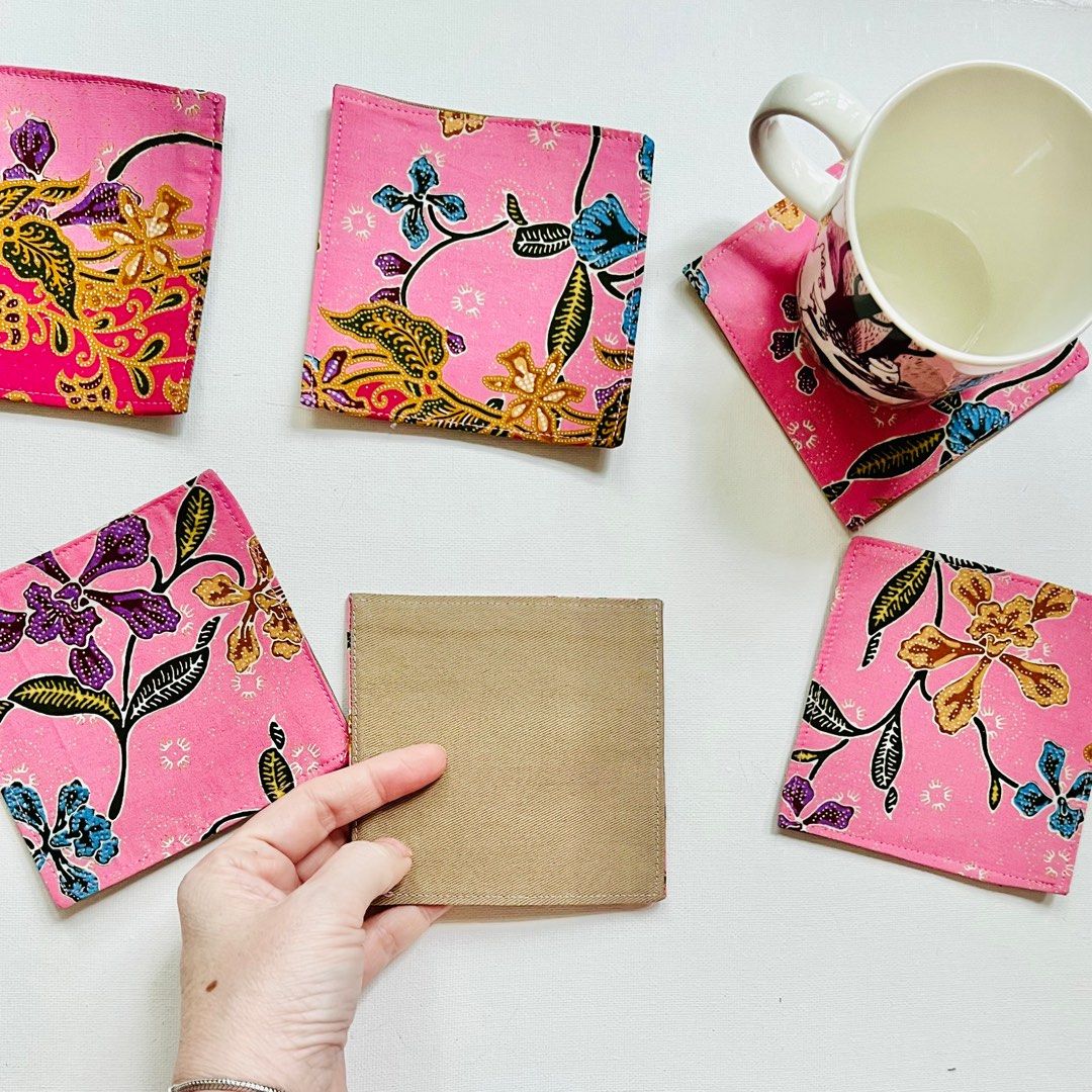 Batik Fabric Coasters Handmade in Singapore, Hobbies & Toys, Stationery ...