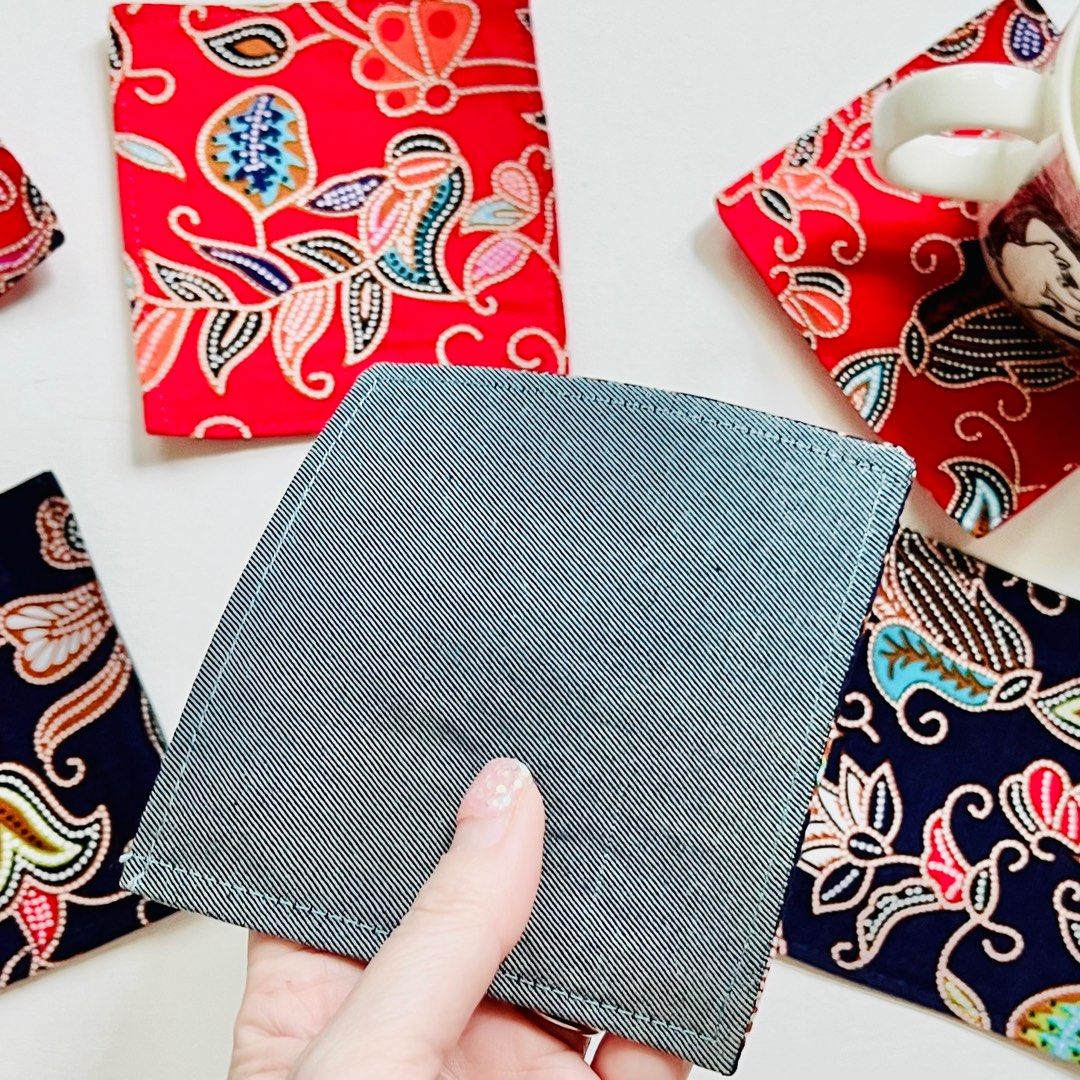 Batik Fabric Coasters Handmade in Singapore, Furniture & Home Living ...
