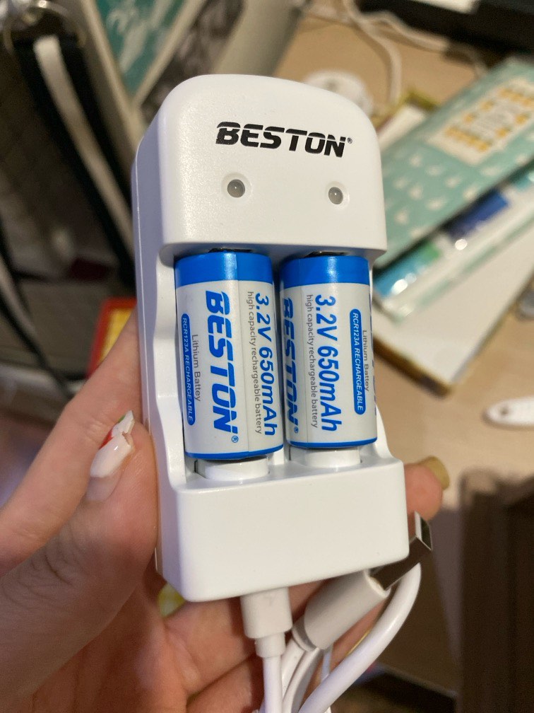 Beston 3V CR2/3.2V RCR123A Rechargeable Battery adapter 3.6V ...