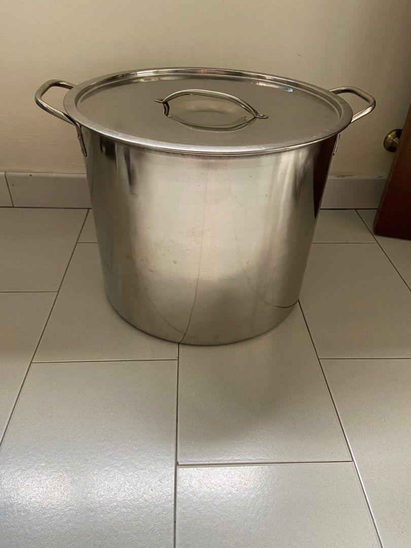 Big Stainless steel cooking pot, Furniture & Home Living, Kitchenware ...