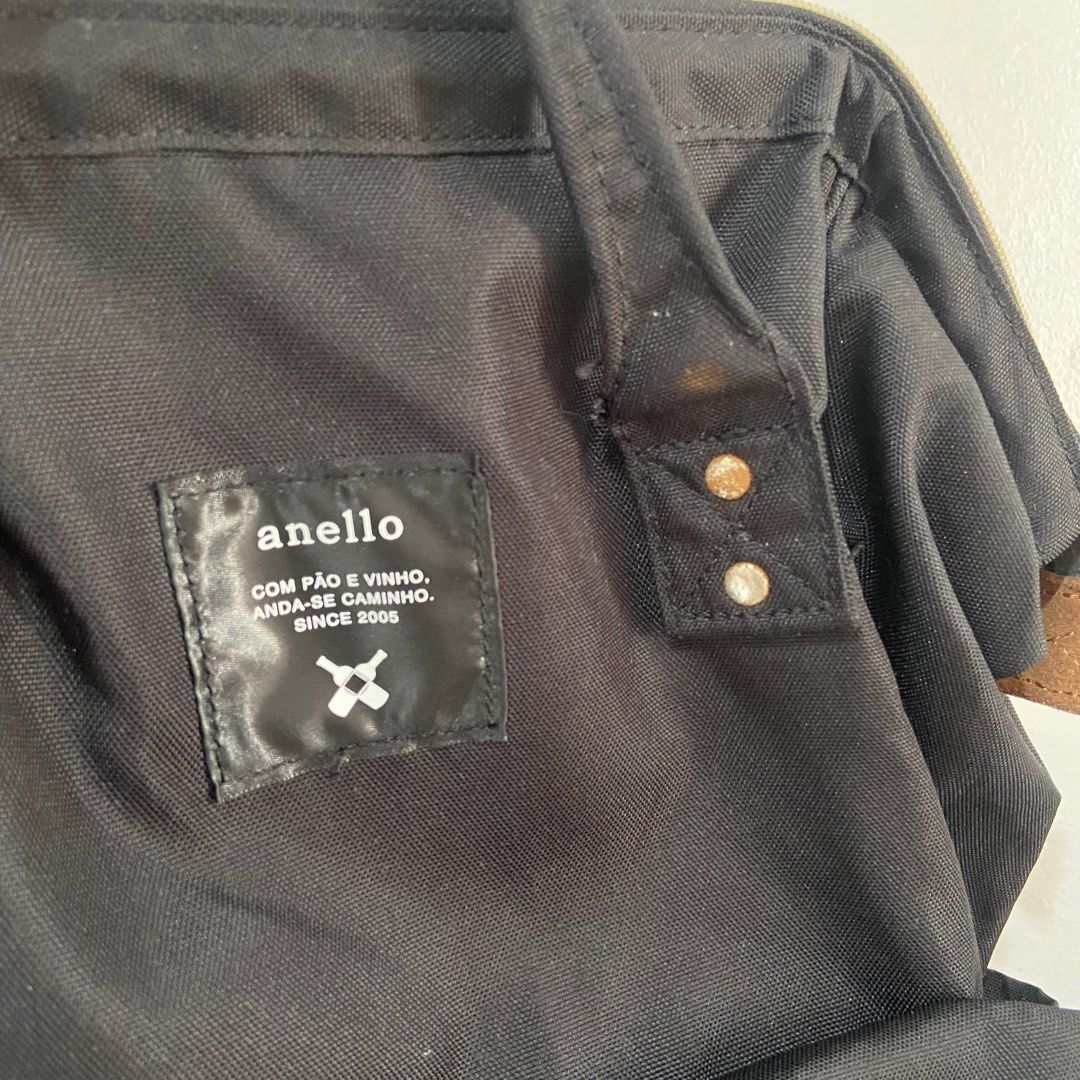Black Anello Large Backpack, Women's Fashion, Bags & Wallets, Backpacks ...