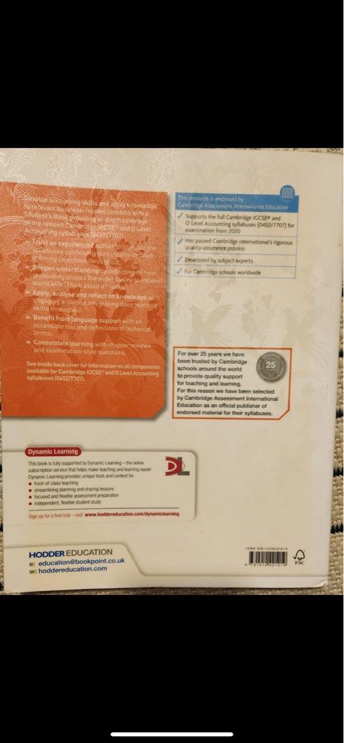 Cambridge Igcse Accounting Textbook Hobbies And Toys Books And Magazines Assessment Books On